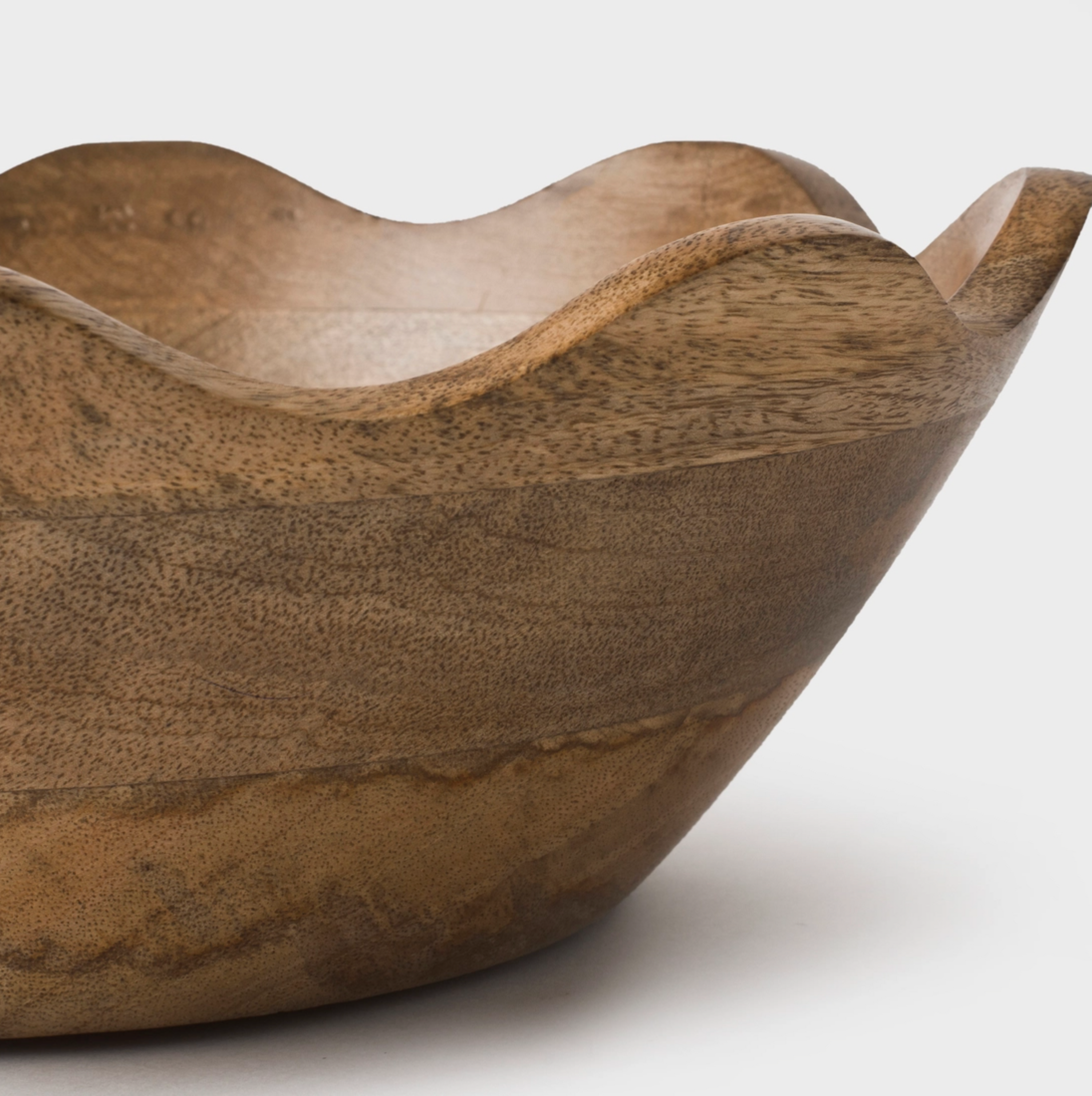 Scalloped Wooden Serving Bowl – Well Living Farms